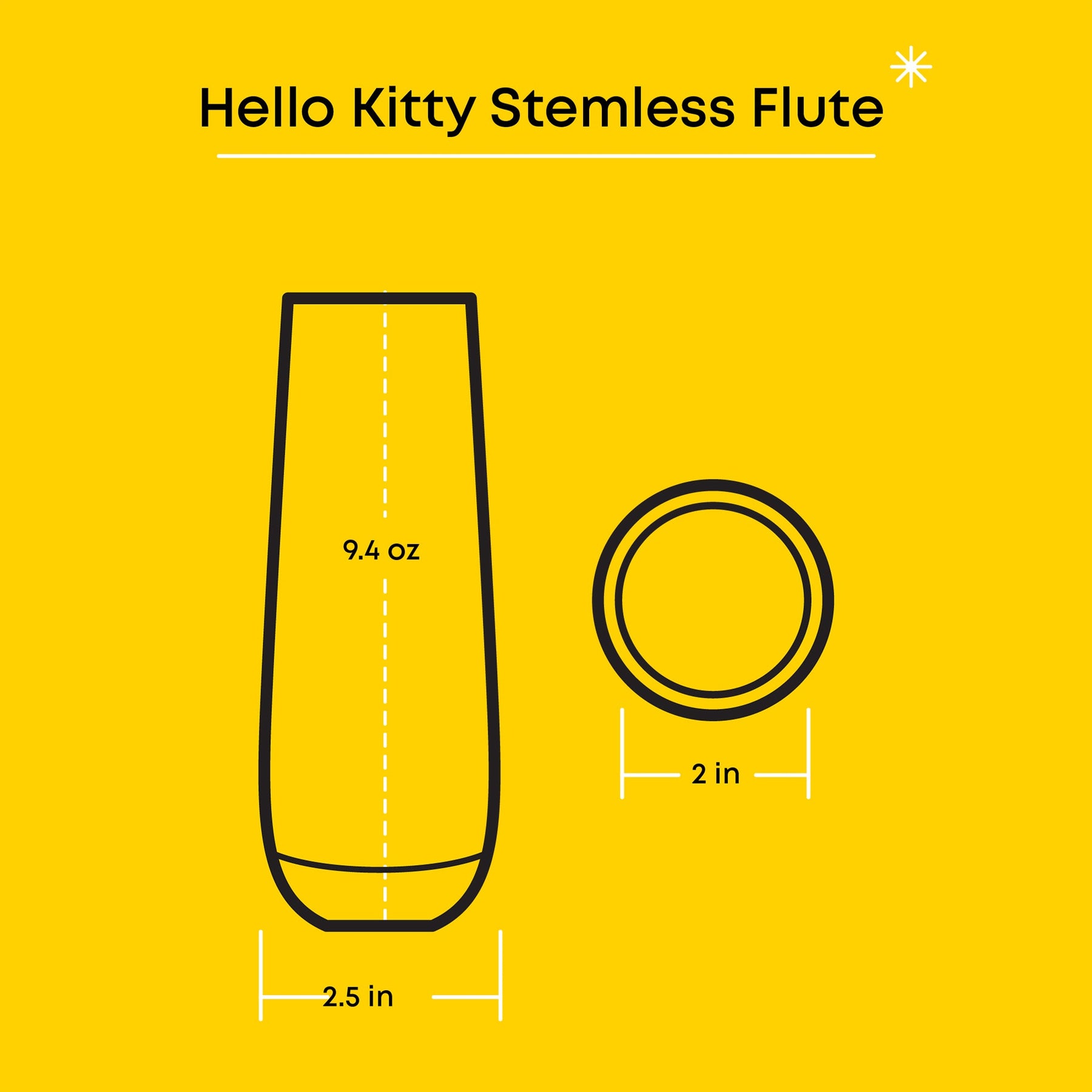 Hello Kitty® Stay Gold Stemless Flutes