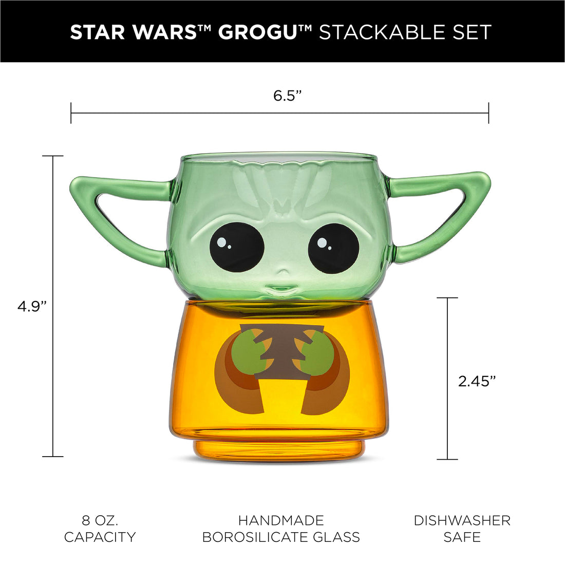 Star Wars™ Grogu 8oz Character Glasses