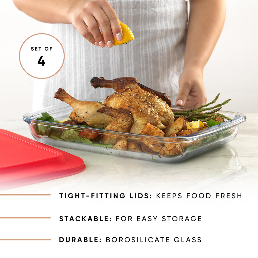 Borosilicate Glass Cookware - 4 Glass Oven Dishes | JoyJolt