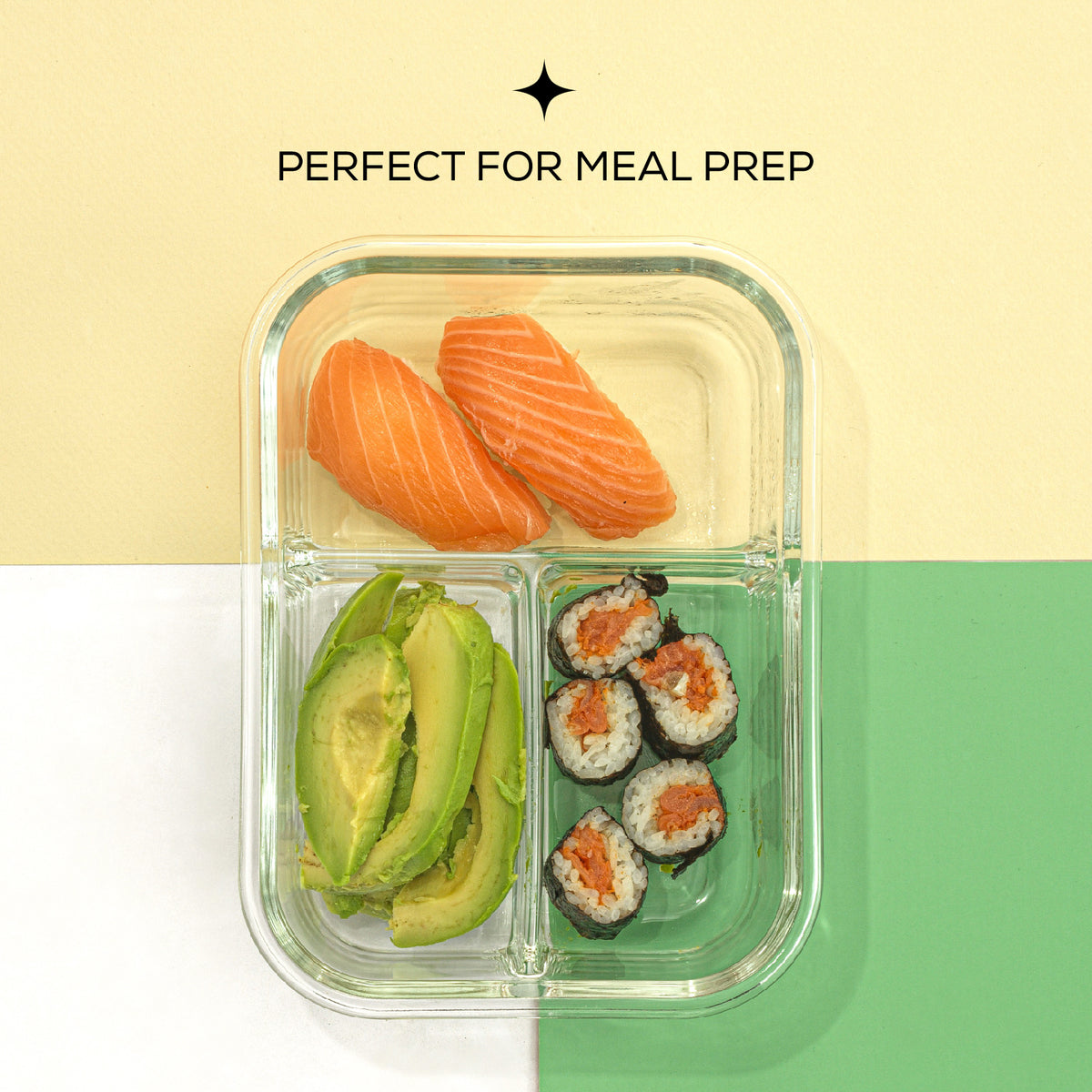 JoyJolt 3-Sectional Meal Prep Food Storage Containers - Set of 5
