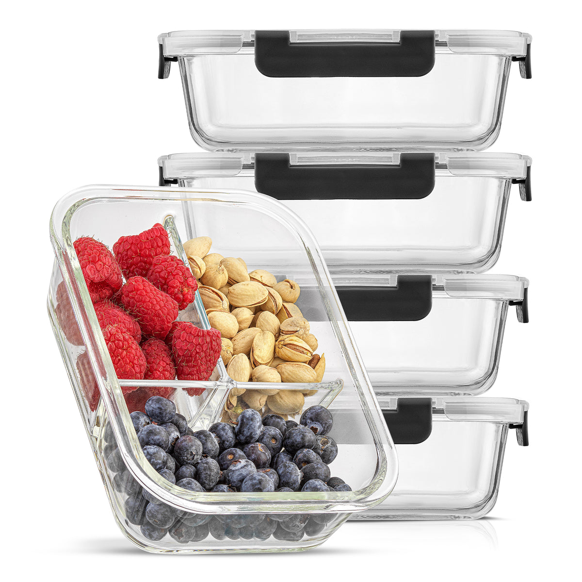 JoyJolt 3-Sectional Meal Prep Food Storage Containers