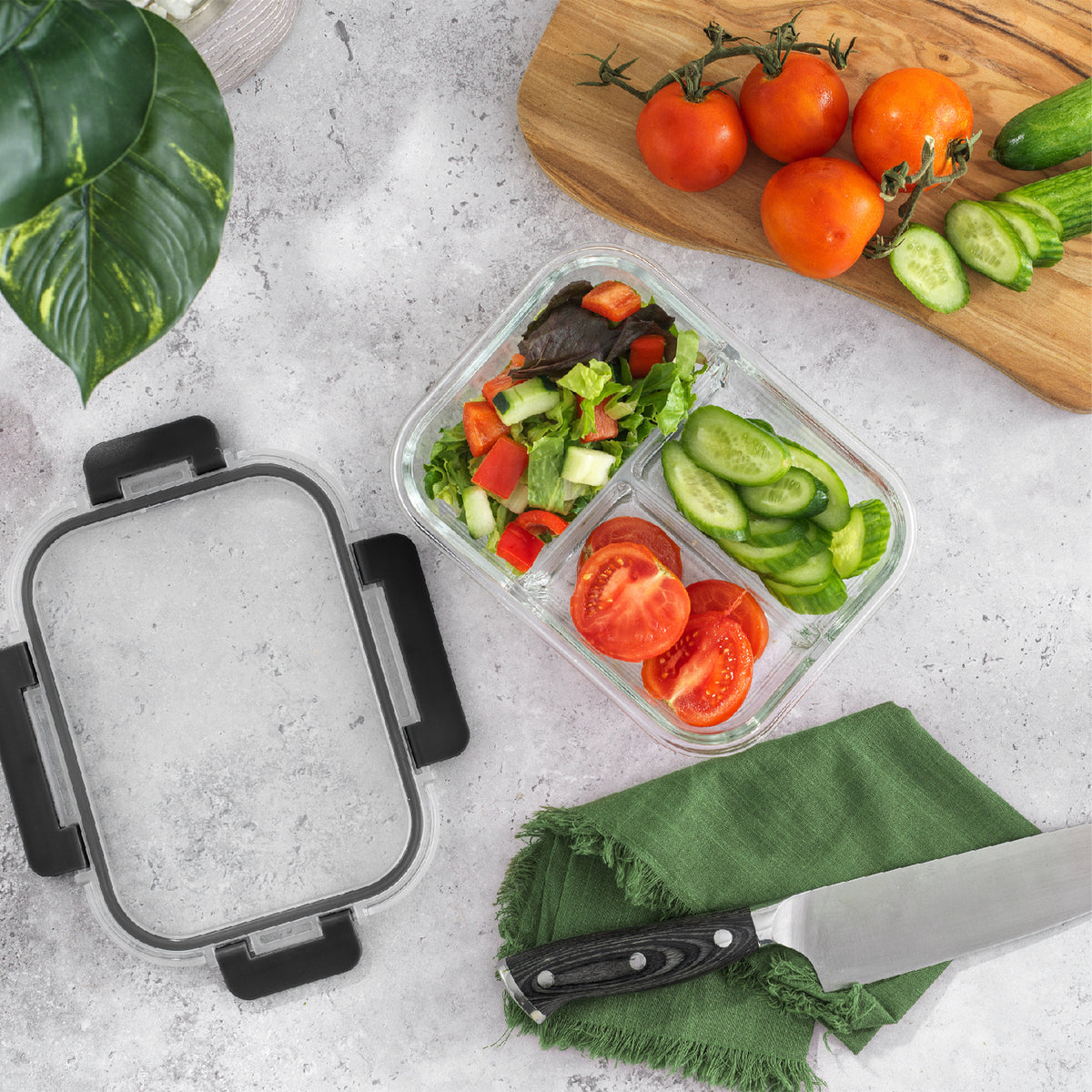 JoyJolt 3-Sectional Meal Prep Food Storage Containers