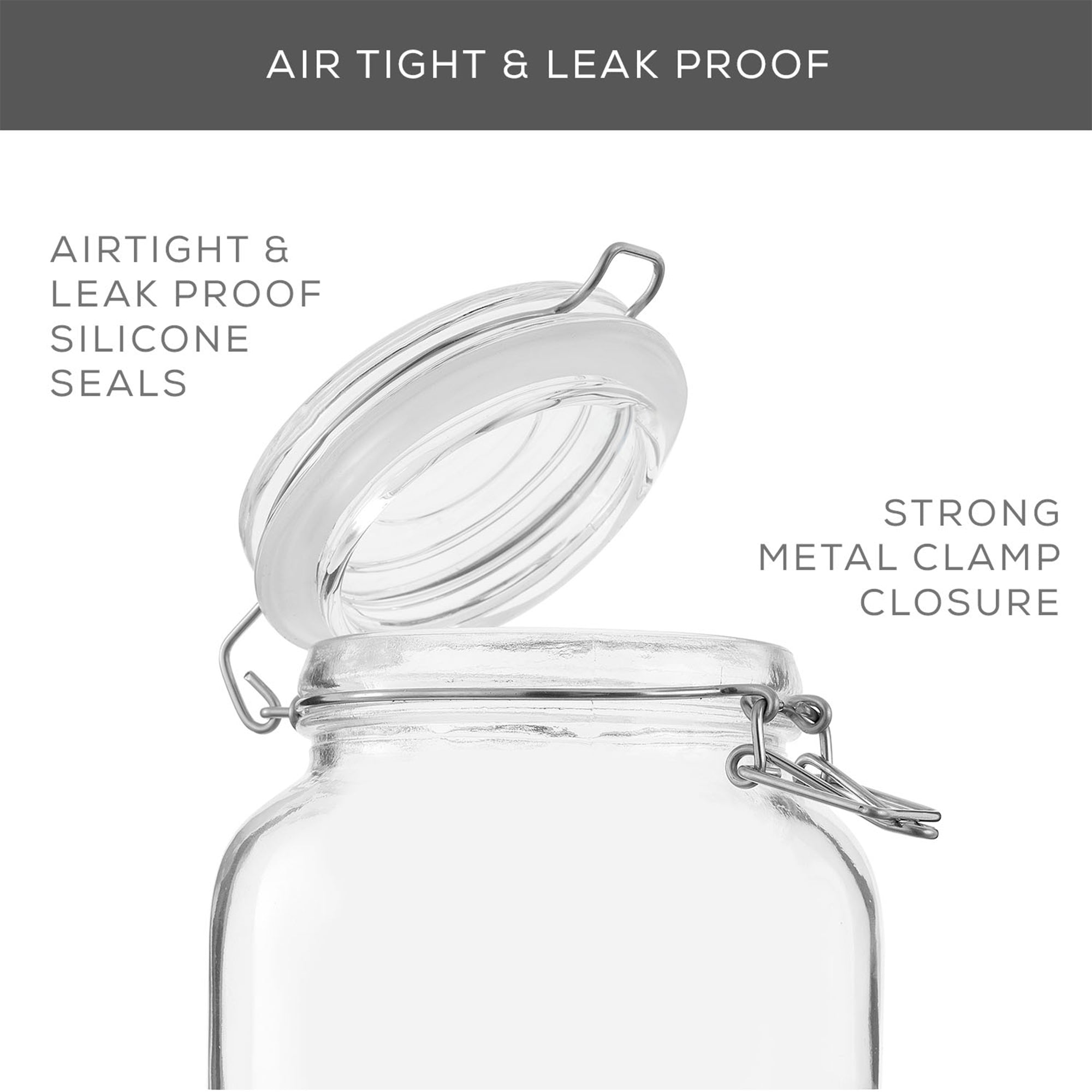 JoyJolt Airtight Jars Silicone Seal Lids Set