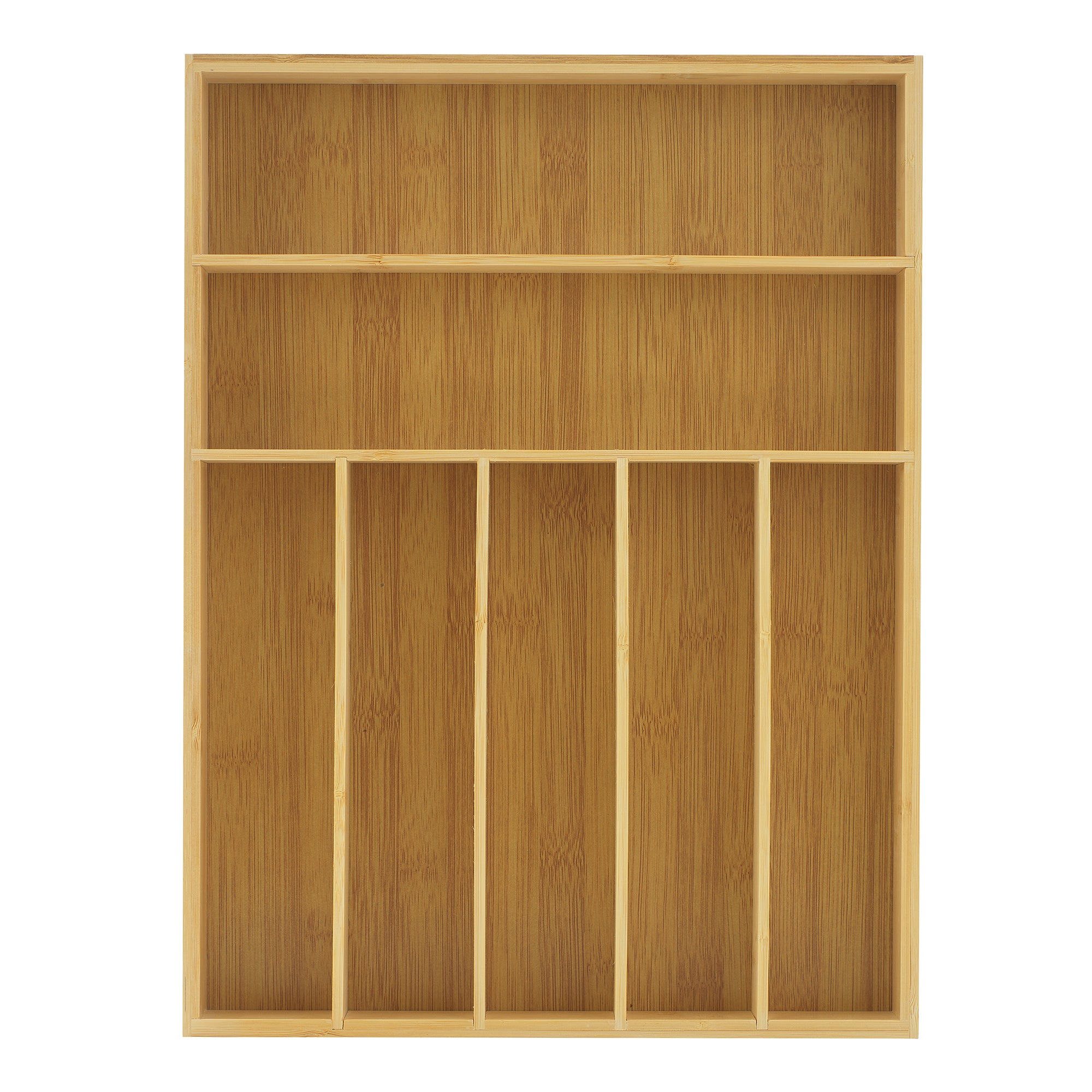 7 Compartment Bamboo Drawer Organizer | JoyJolt