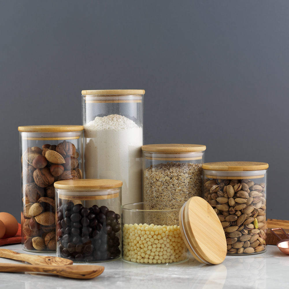 Storage Jars with Airtight Lids - Set of 6